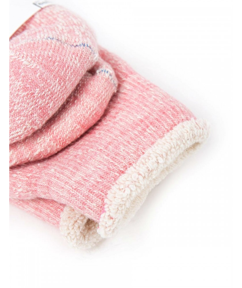 Chaussettes roses double face merino / coton bio ROTOTO